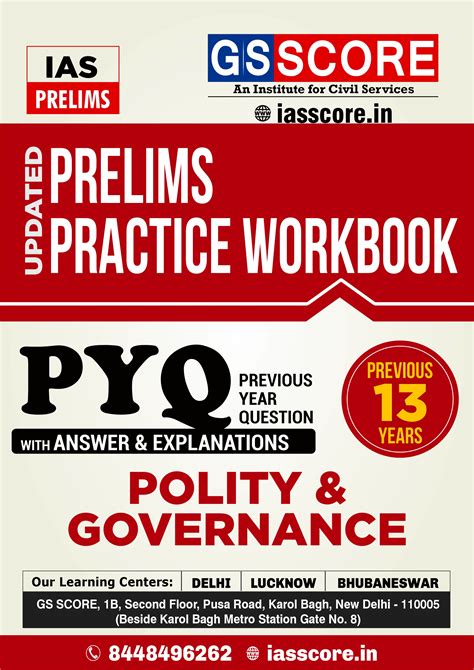 UPSC Prelims PYQ Workbook Polity Governance Previous Year Papers GS SCORE