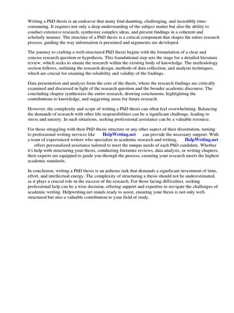 Writing A Phd Thesis Structure Pdf