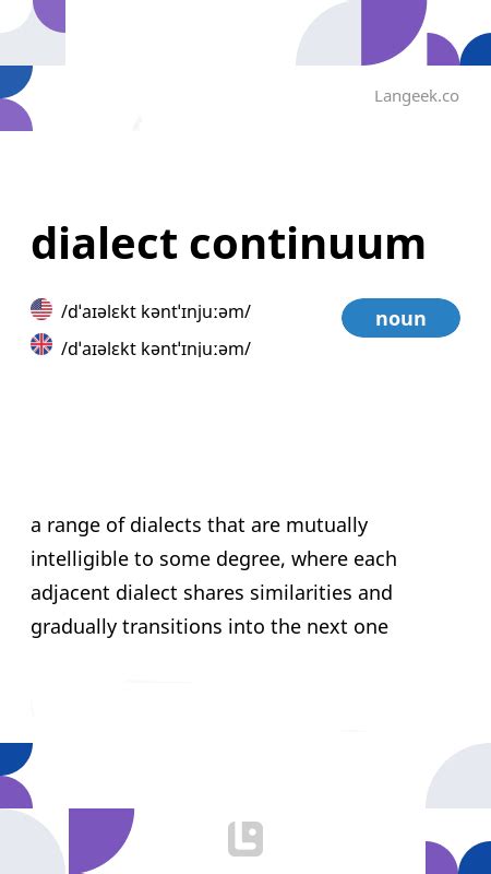 Definition And Meaning Of Dialect Continuum Picture Dictionary