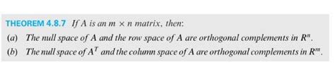 Solved THEOREM İf A is an m n matrix then a Chegg