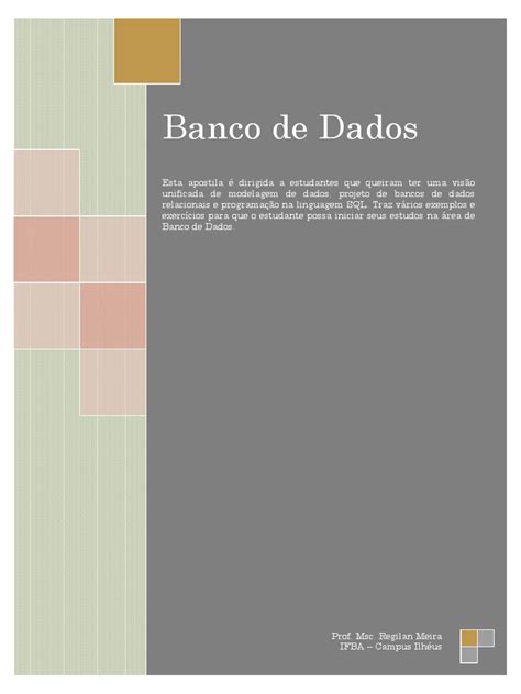 Apostila Banco De Dados Pdf Pdf Sql Modelo Relacional