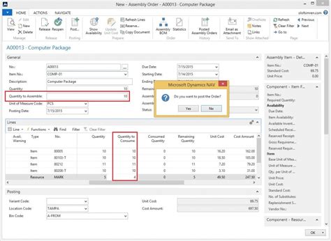 Assembly Order Posting To General Ledger Olof Simren Microsoft Dynamics Nav And 365 Business
