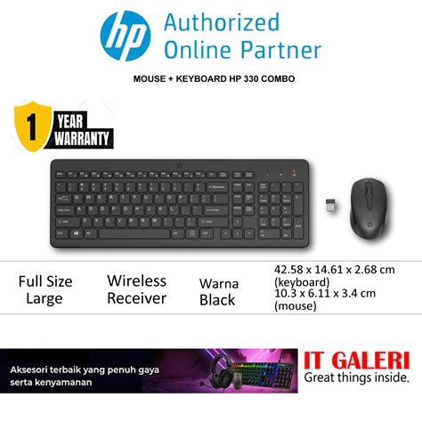 Jual Hp 330 Wireless Mouse And Keyboard Combination 2v9e6aa Shopee