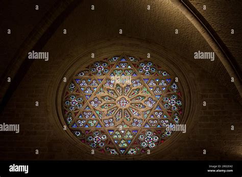 Window Detail Interior Of A Gothic Catholic Cathedral Stock Photo Alamy
