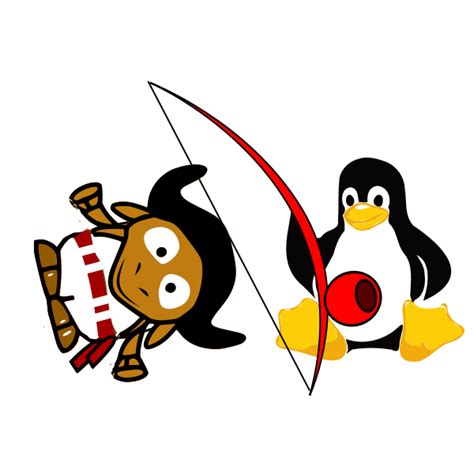 comic gnu and tux free svg