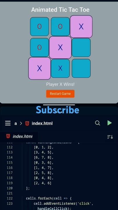 Tic Tac Toc Game Kase Banayein Html Css And Javascript Viralvideo Html Css Javascript