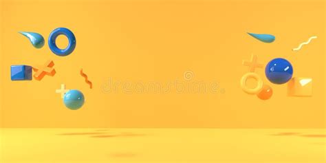 Floating Abstract Geometric Shapes 3d Stock Illustration