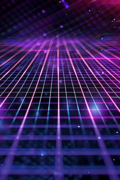 Premium Photo Abstract Neon Grid Pattern Background