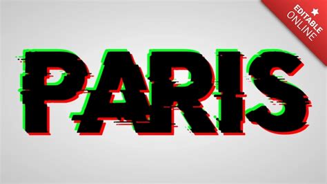 Paris グリッチ・テキスト効果 テキストエフェクトジェネレーター