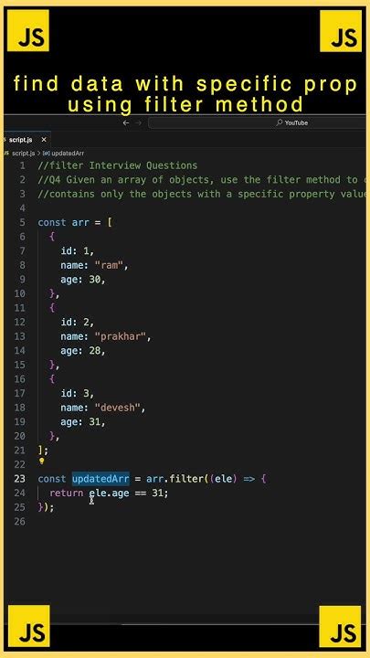 How To Find Data With Specific Prop Using Filter Function Javascript