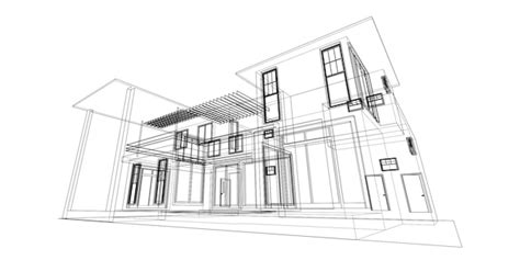 Premium Vector Modern Architecture Wireframe Abstract Architectural