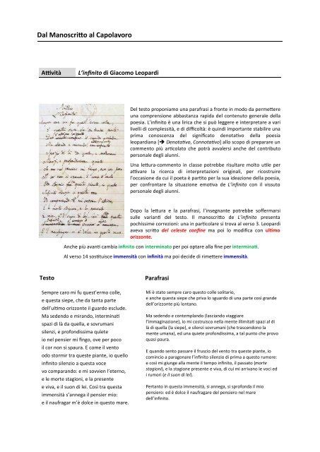 Linfinito Di Leopardi