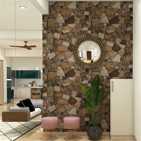 Compact Sized Contemporary Style Convenient Foyer Design Livspace