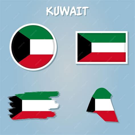 Premium Vector High Resolution Kuwait Map With Country Flag Flag Of