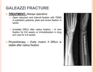 Monteggia Fracture And Galeazzi Fracture Pptx