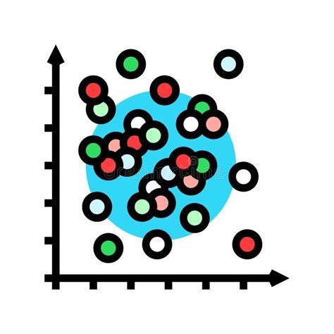data points plot machine learning color icon vector illustration stock illustration