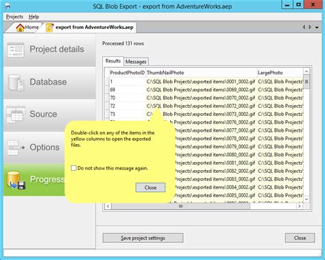 Sql Blob Export Online Help Progress