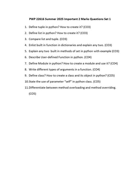 Pwp 22616 Python Questions Summer 2025 Pdf