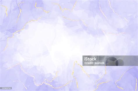 황금 균열추상 고급 라벤더 액체 수채화 배경 파스텔 바이올렛 대리석 알코올 잉크 그리기 효과 결혼 초대를 위한 벡터 일러스트 디자인 템플릿 0명에 대한 스톡 벡터 아트 및