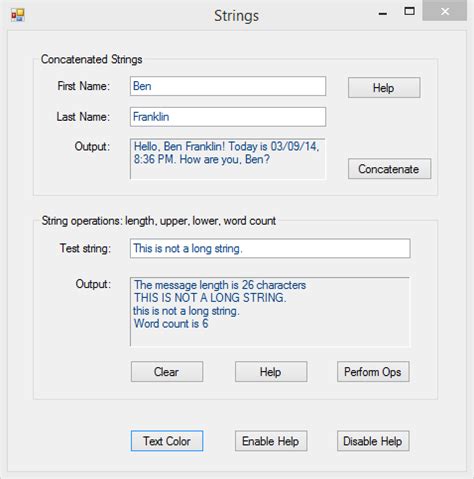 Introduction To C With Windows Forms String Operations CodeGuru