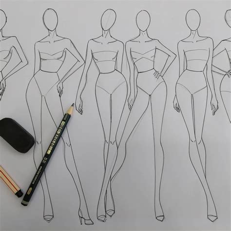 Croquis De Moda Fashion Ilustration Modelo De Croqui Manequins
