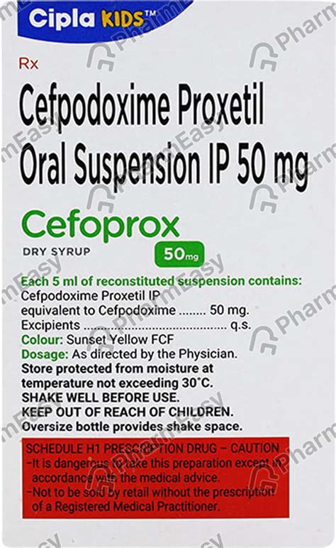 Cefoprox 50 Mg5ml Dry Syrup 30 Uses Side Effects Price And Dosage