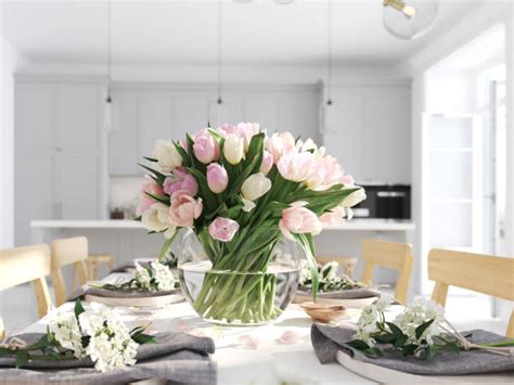 Free Picture Tulips Table Furniture Banquet Mirror Decorative