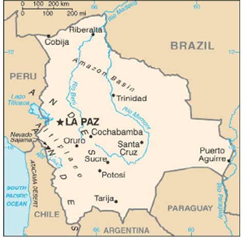 Map Of The Plurinational State Of Bolivia Download Scientific Diagram