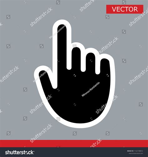 Black Mouse Hand Cursor Pointer Icon Stock Vector Royalty Free Shutterstock