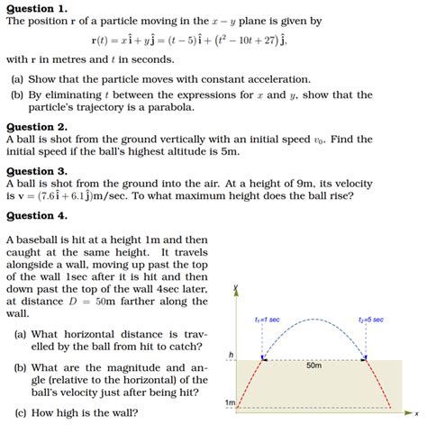 solved question 1 the position r of a particle moving in