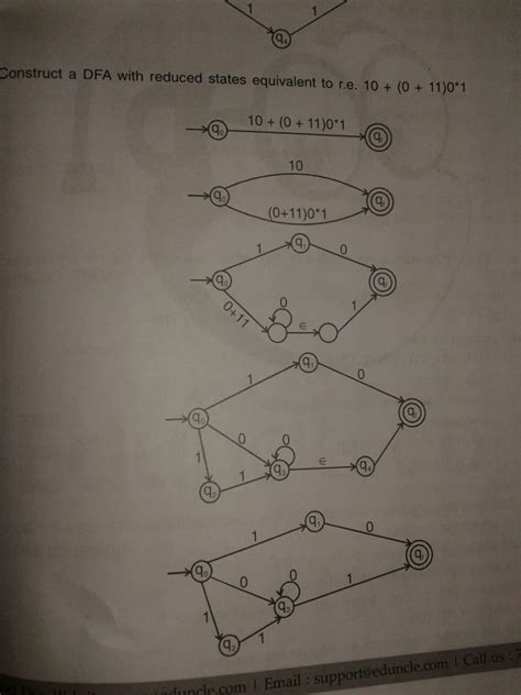 finite automata construct a dfa with reduced states equivalent to 10