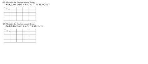 Solved Q Minimize The Function Using A K Map F A B C D Chegg