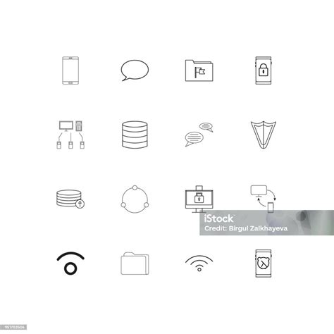 네트워크 및 데이터베이스 간단한 선형 아이콘 설정합니다 개요 벡터 아이콘 0명에 대한 스톡 벡터 아트 및 기타 이미지 0명 디스크 디자인 Istock