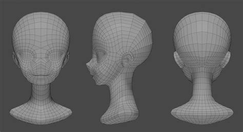Low Poly Anime Girl Head Free 3d Model Cgtrader