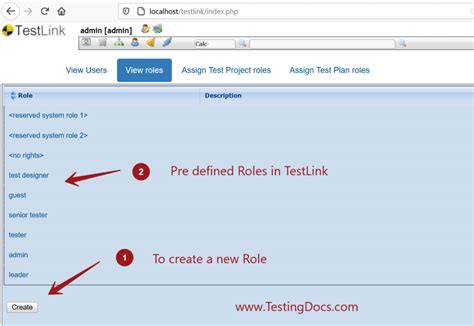 Create A Role In Testlink Testingdocs