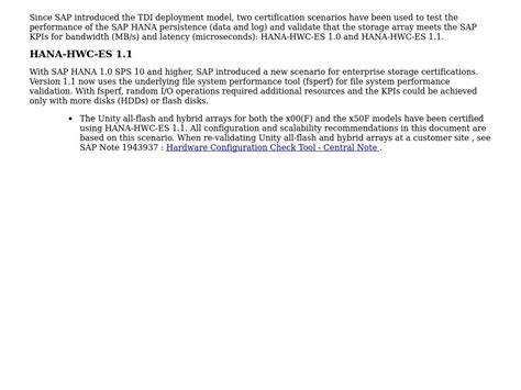 Sap Hana Certification For Unity Storage Configuration Best Practices