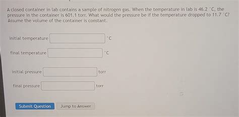 Solved A Closed Container In Lab Contains A Sample Of Chegg