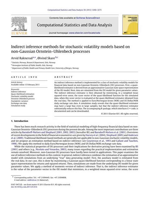 pdf indirect inference methods for stochastic volatility models based