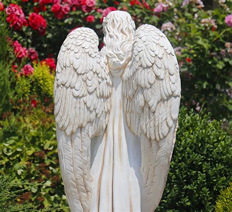 Купити Садова фігура Ангел з трояндою 76х31х28 см ціна 3785 грн Prom Ua Id 1740085083