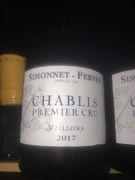 2017 Simonnet Febvre Chablis 1er Cru Vaillons France Burgundy