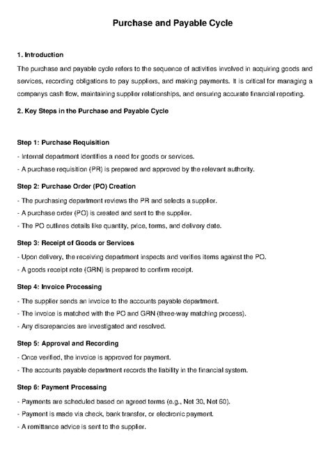 Purchase And Payable Cycle Purchase And Payable Cycle Introduction