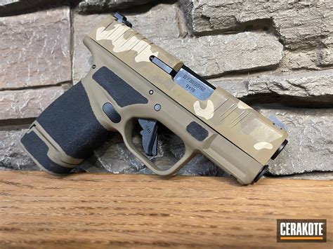 Custom Camo Springfield Armory Hellcat Cerakoted Using Mud Brown