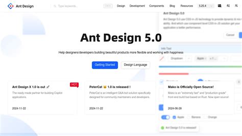 Ant Design Craft Beautiful Enterprise Uis With Flexible React Components Best Design Systems
