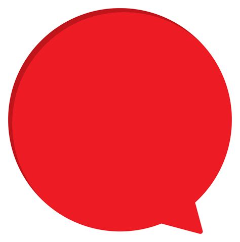 Blank Red Speech Bubble With White Border Icon PNG