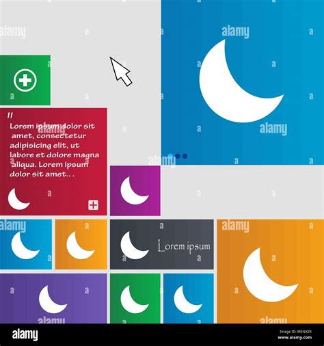 Moon Icon Sign Buttons Modern Interface Website Buttons With Cursor Pointer Vector