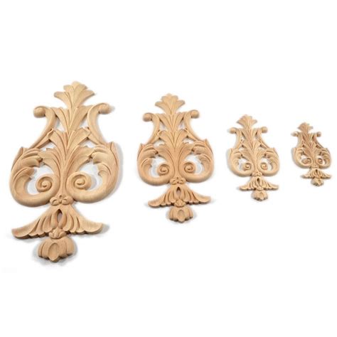 Carved Wooden Ornaments Furniture Mouldings With Floral Carvings
