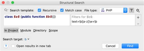 Structural Search And Replace Help Phpstorm