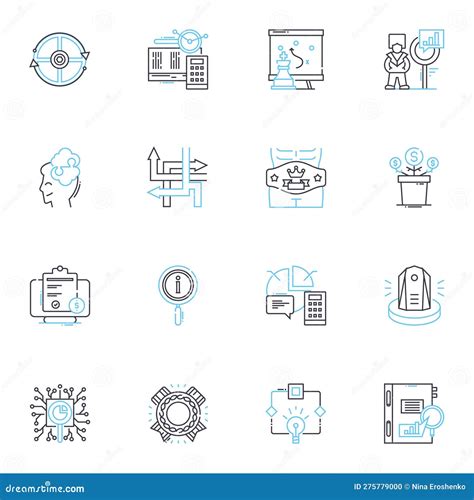 Evaluation Planning Linear Icons Set Assessment Metrics Targets