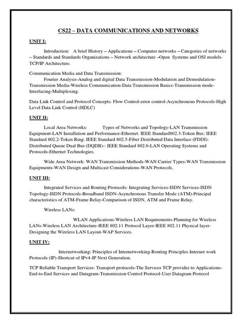 Data Communication And Networks Pdf Network Topology Computer Network