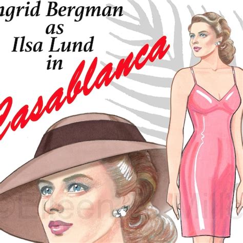 Ingrid Bergman In Casablanca Paper Doll Etsy